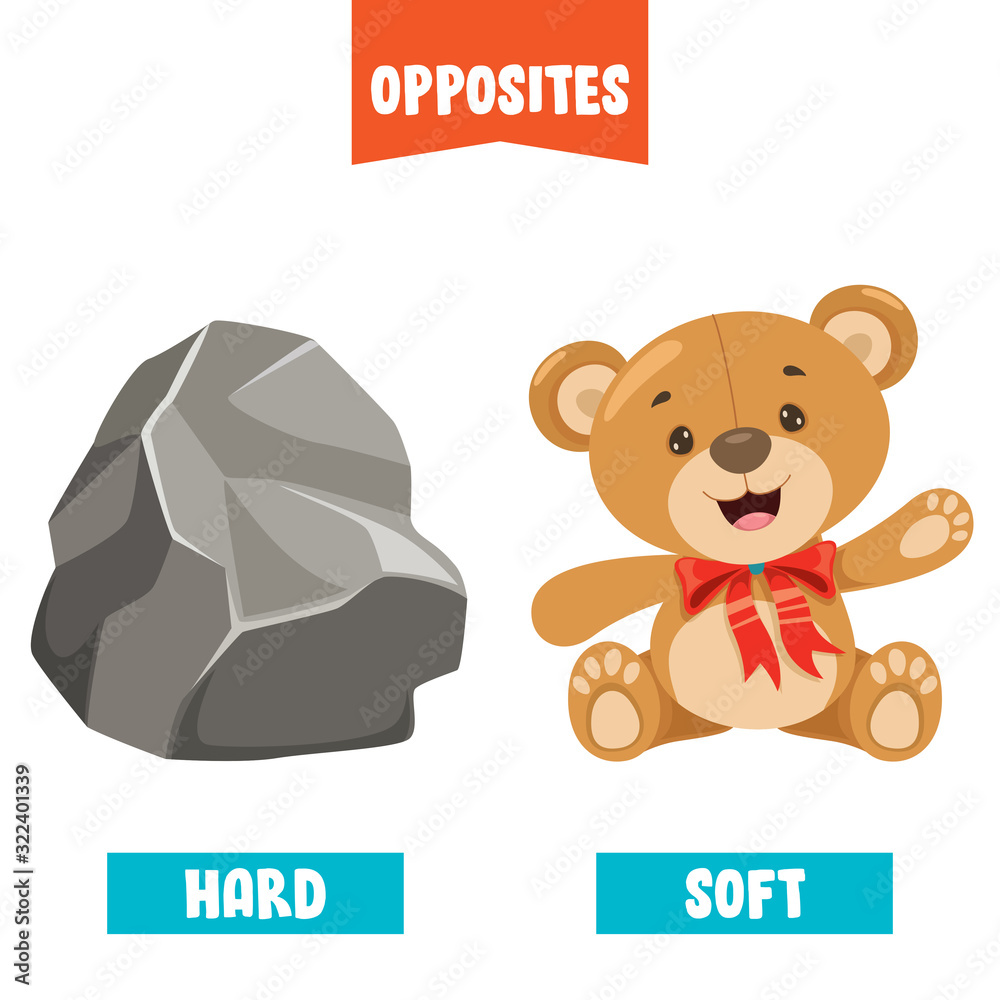 Opposite Adjectives With Cartoon Drawings Stock Vector | Adobe Stock