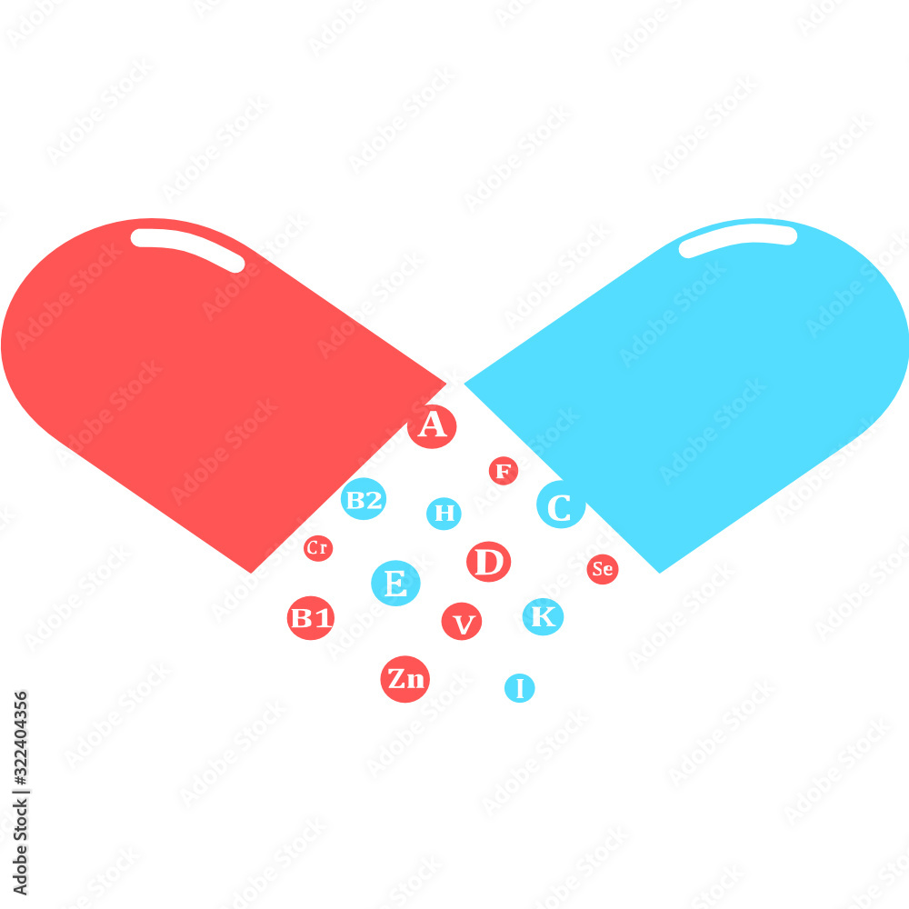 Essential vitamin and mineral complex. Vector creative design vitamin ...