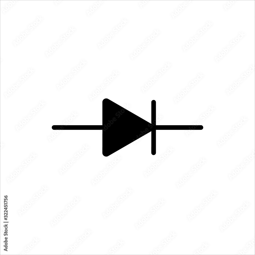 LED Light Emitting Diode Component Symbol For Circuit Design Solid ...