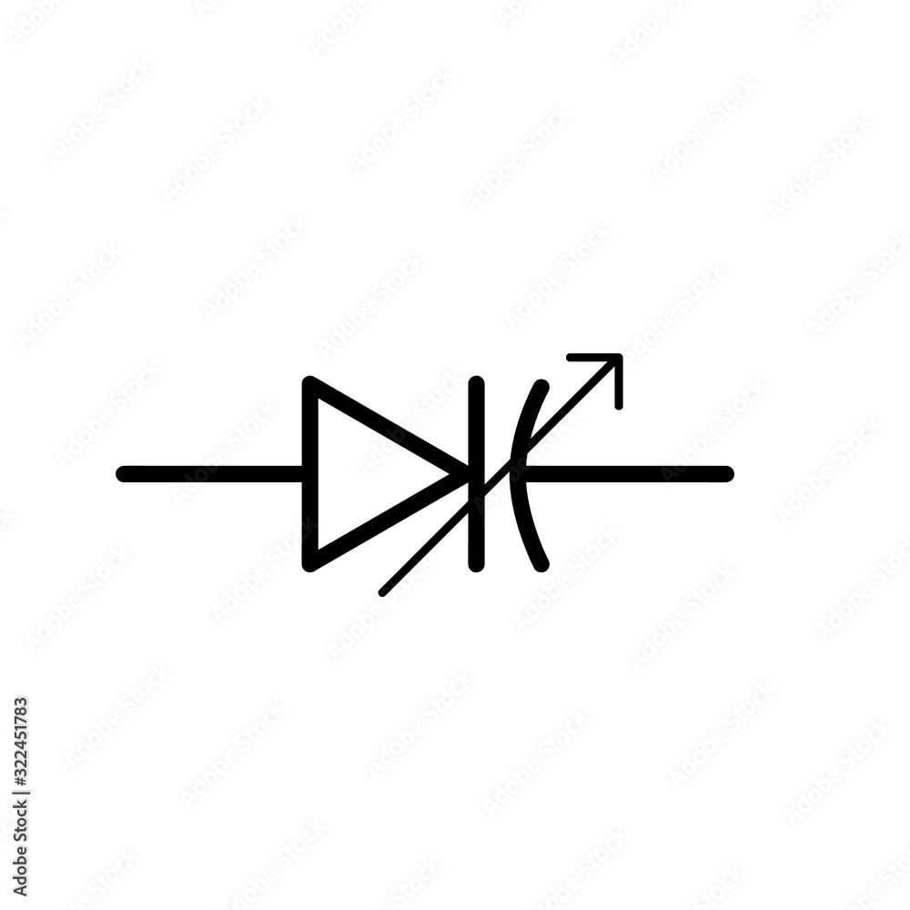 Varactor Diode Component Symbol For Circuit Design Stock Illustration ...
