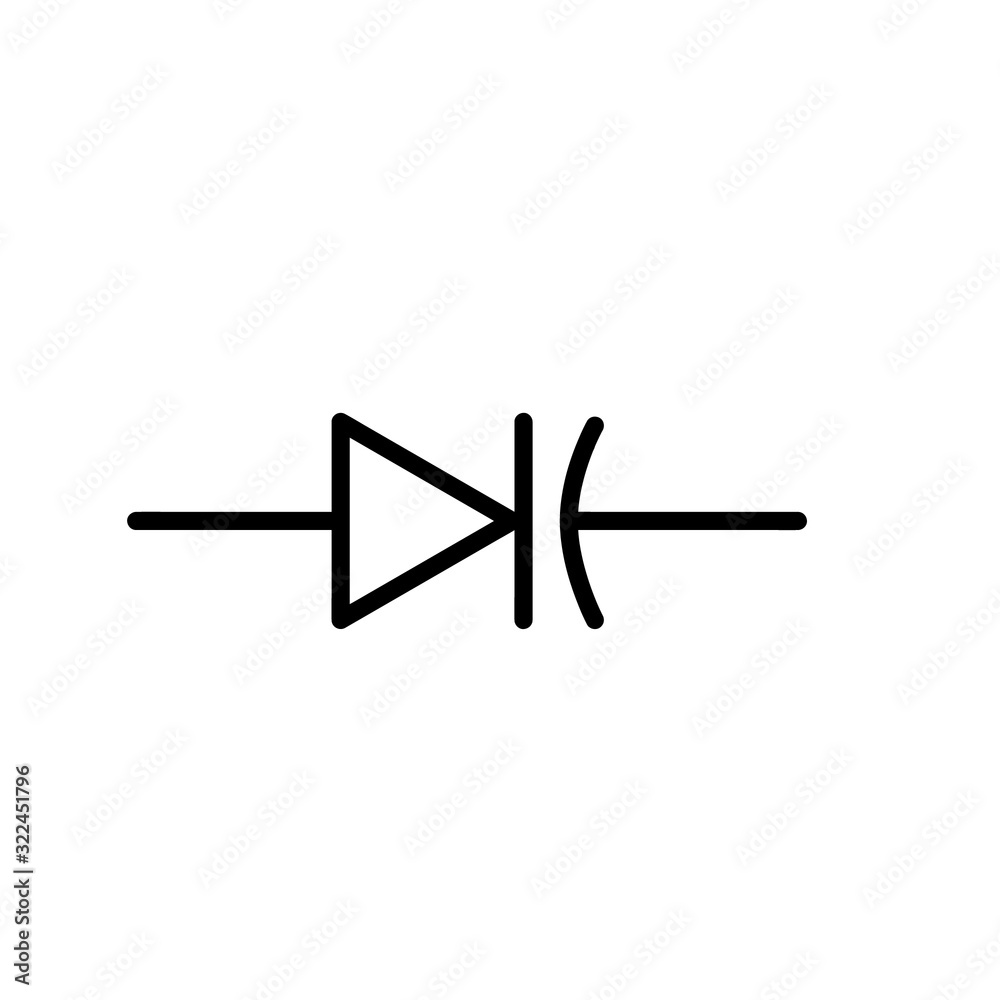 Varactor Diode Component Symbol For Circuit Design Stock Illustration ...