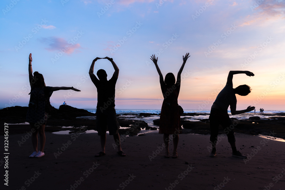 People arrange their body into love marks in silhouette look at Pura ...