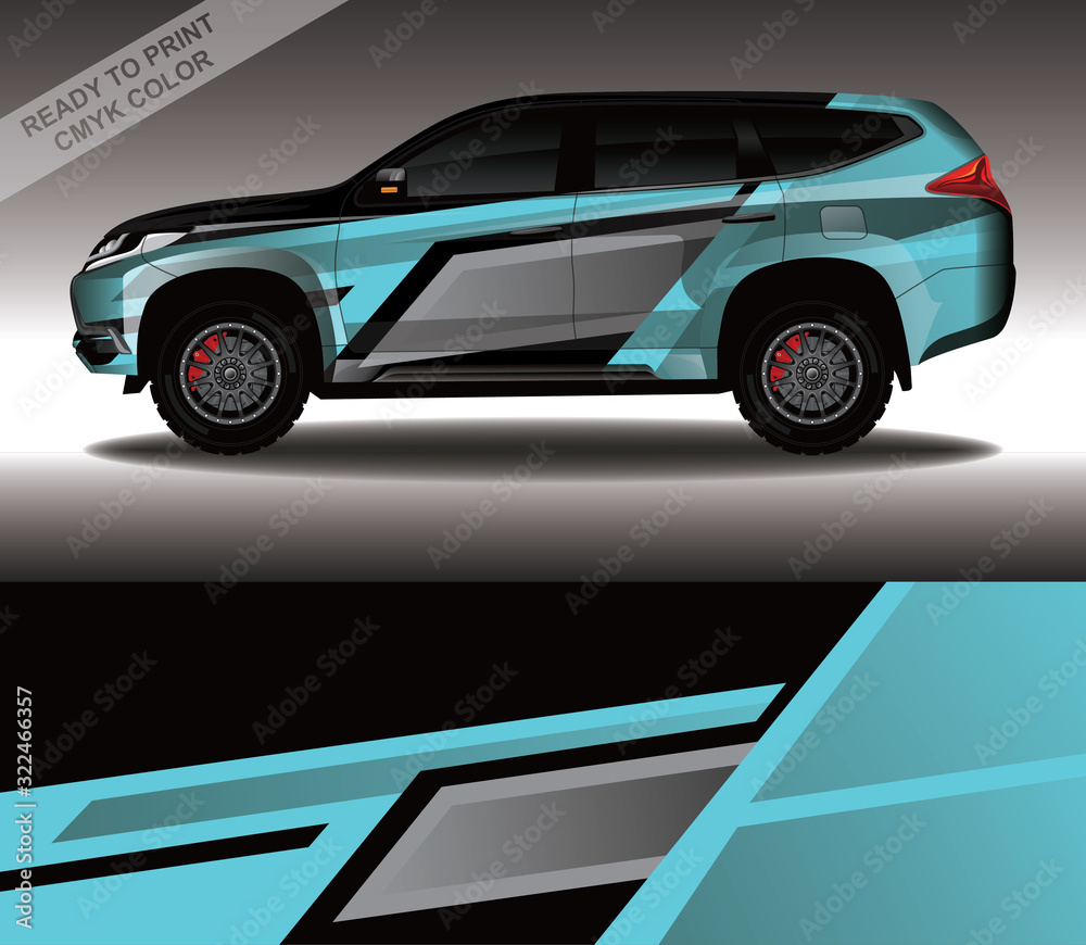 Car wrap decal design vector, custom livery race rally car vehicle ...