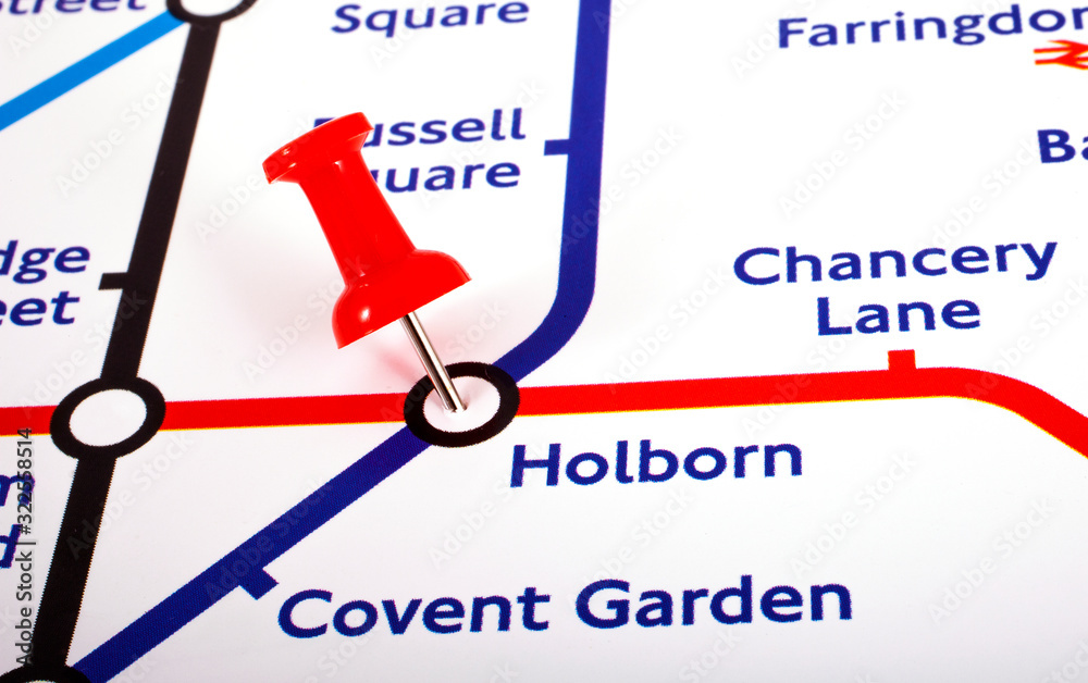 Holborn Station on a London Underground Map Stock Photo | Adobe Stock