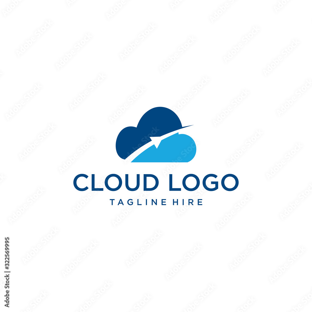 Cloud logo vector for software house, software developer, web developer, web hosting, domain ...