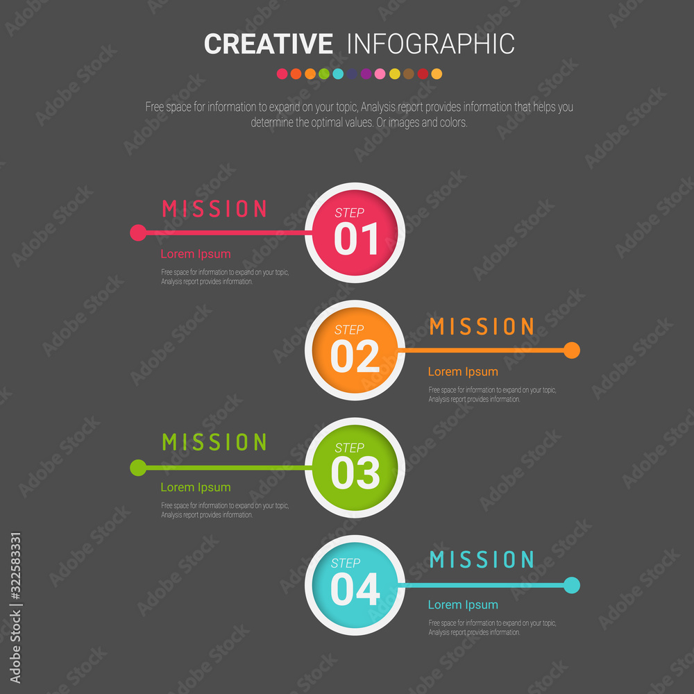 Colorful template business concept timeline arrows. Infographics layout ...