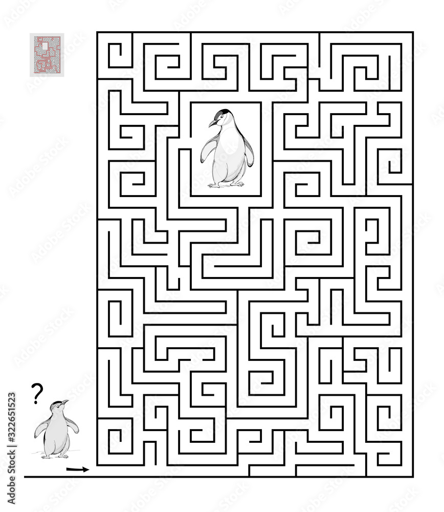 Logic puzzle game with labyrinth for children and adults. Help the ...