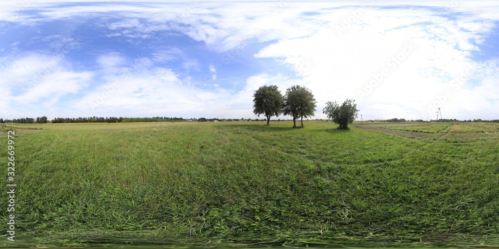 HDRI Panorama Green field Stock Photo | Adobe Stock
