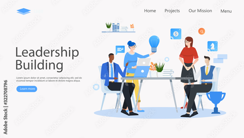 Leadership Unity Vector Illustration Concept , Suitable for web landing ...