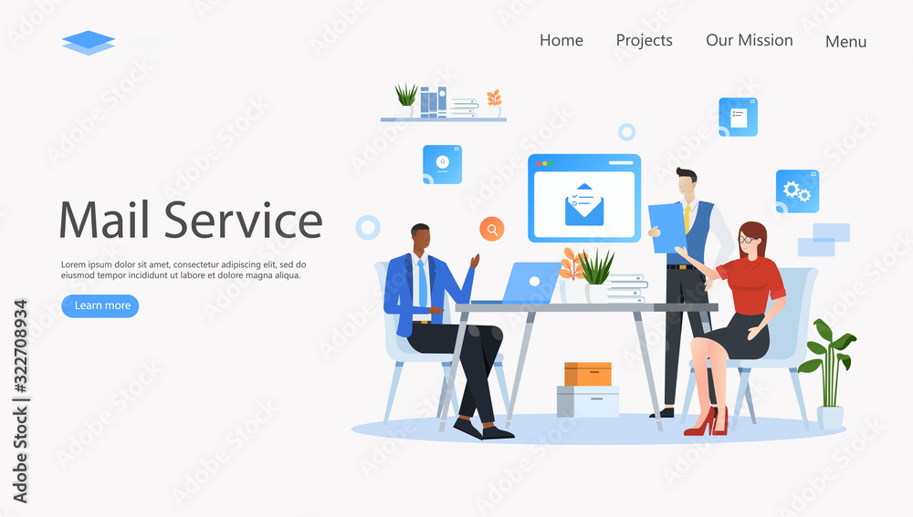 Mail Service and Correspondence Delivery Vector Illustration Concept ...