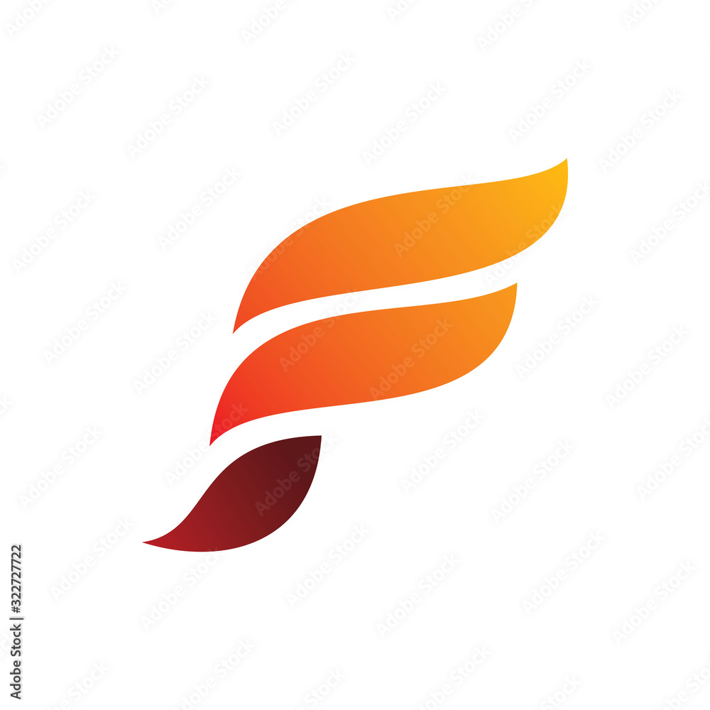 letter f fire flame red logo design Stock Vector | Adobe Stock