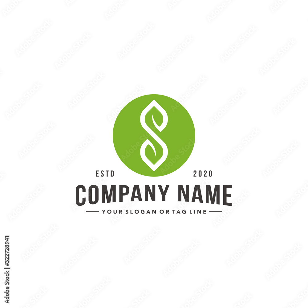 initials logo letter S and leaves vector Stock Vector | Adobe Stock