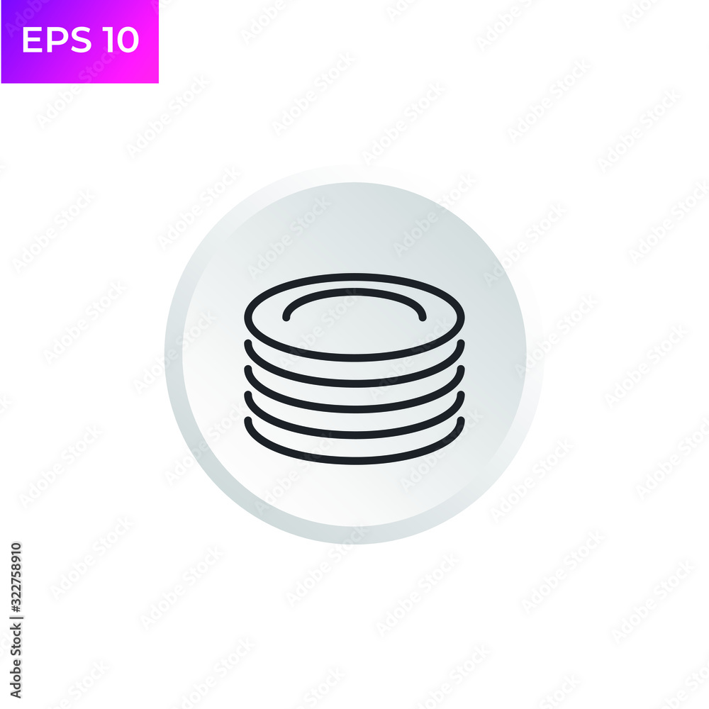 Plate of food icon template color editable. Plate of food symbol logo ...