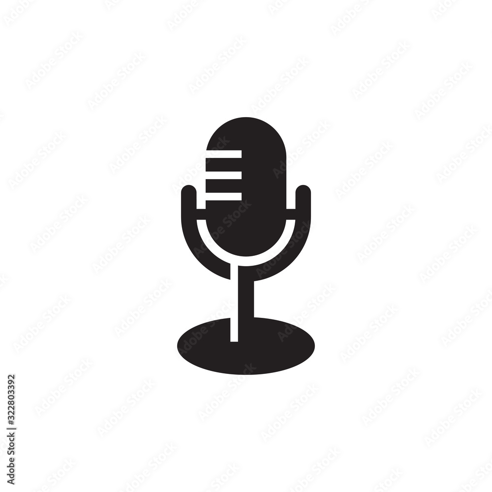 Microphone icon logo design vector template Stock Vector | Adobe Stock