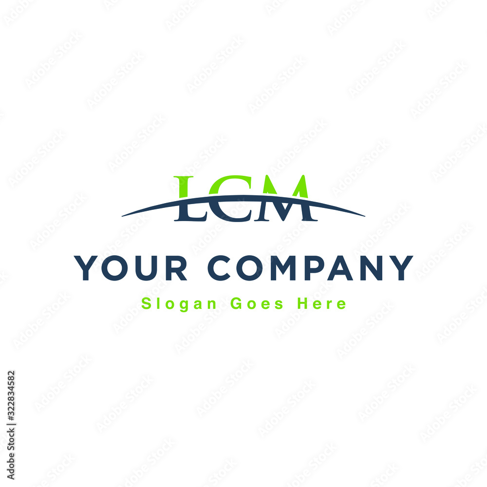 Initial letter LCM, overlapping movement swoosh horizon logo design ...