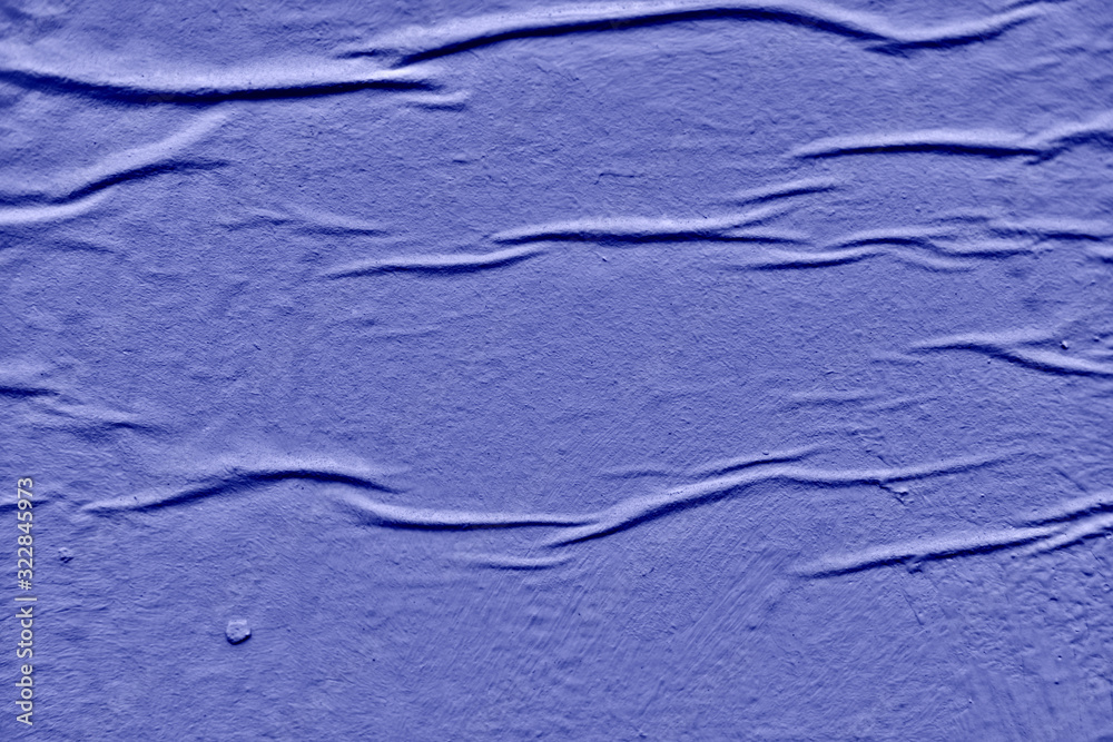 Wall background with bloated paint and swollen blue wallpaper Stock ...