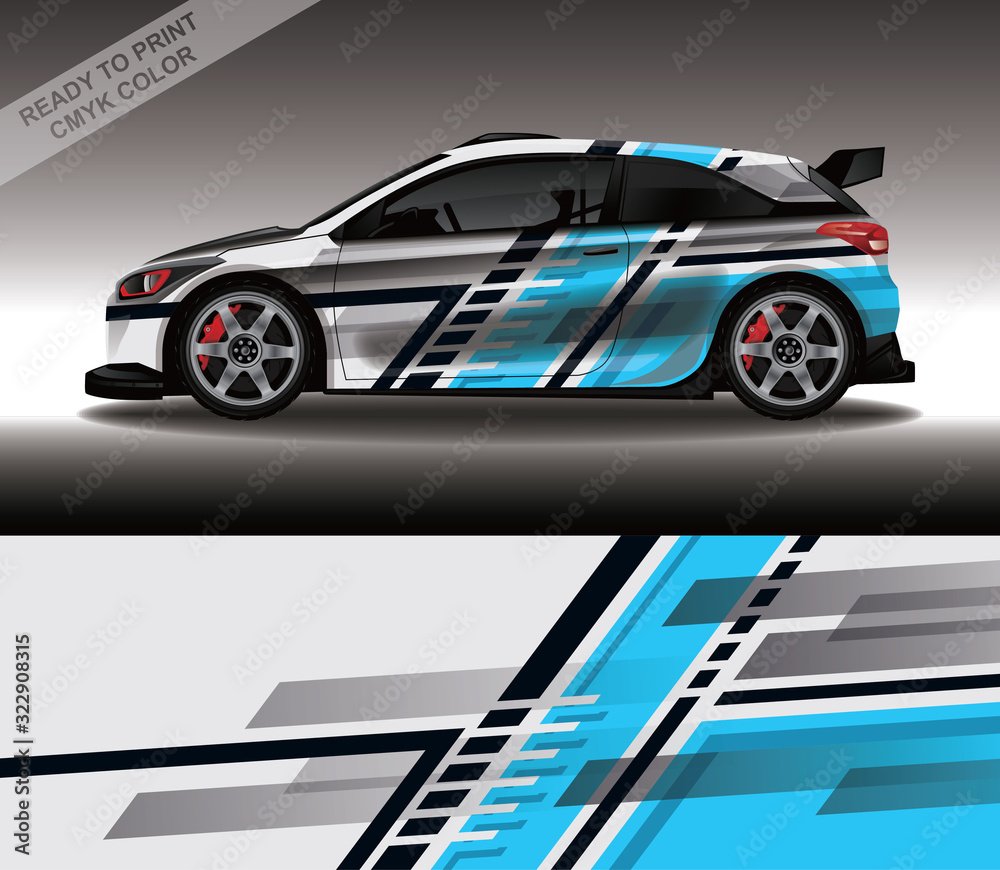 Car wrap decal design vector, custom livery race rally car vehicle ...