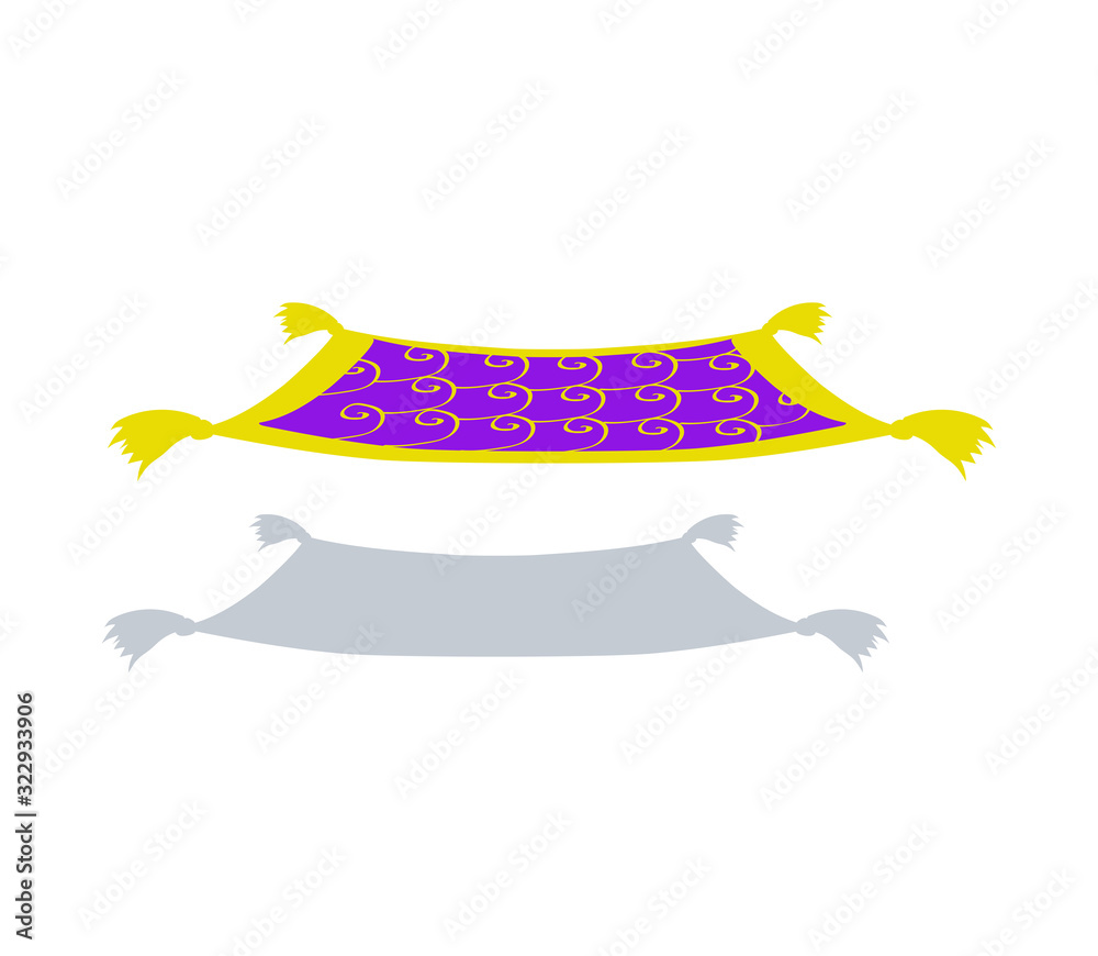 Magic flying carpet on a white background. Cartoon. Vector illustration ...