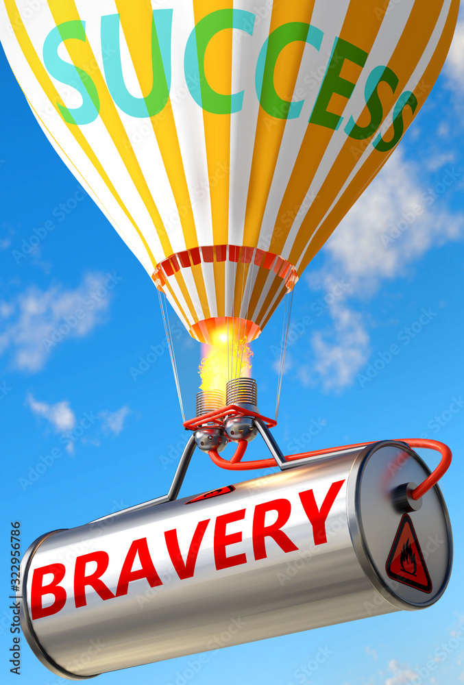 Ilustración de Stock Bravery and success - pictured as word Bravery and ...
