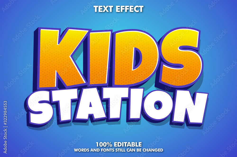 Cartoon text effect for sticker or banner Stock Vector | Adobe Stock