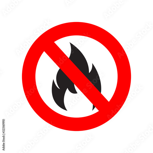 No Fire Vector Sign icon symbol. No open flame sign. No open flame sign ...