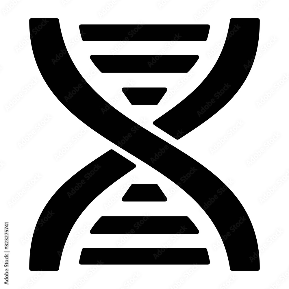 DNA Helix Molecule icon illustration. Genetics, gene, human genome ...