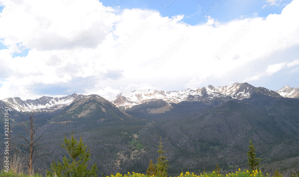 Summer in Colorado: Mt Stratus, Mt Nimbus, Red Mountain, Mt Cumulus and ...