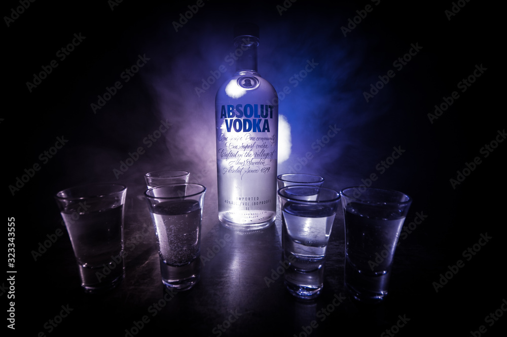 BAKU, AZERBAIJAN - FEB 09, 2020: Absolut Vodka is a brand of vodka ...