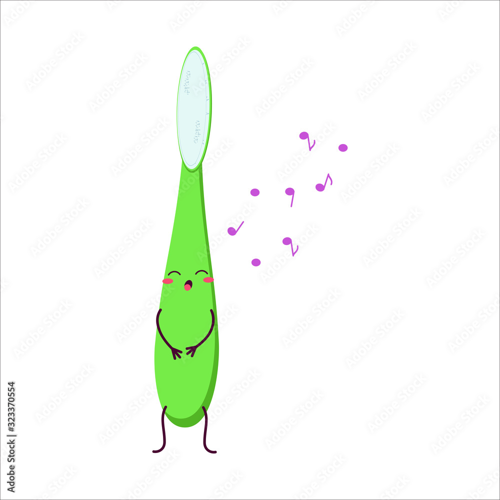 Cute cartoon character toothbrush. Stock Vector | Adobe Stock
