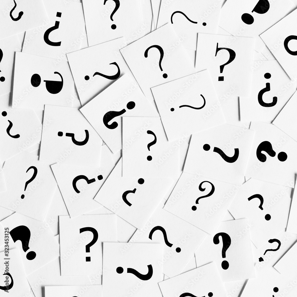 Pile of question mark signs scattered around Stock Photo | Adobe Stock