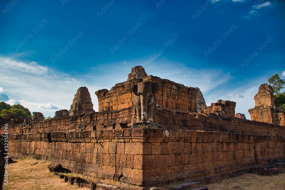 Pre Rup Temple site among the ancient ruins of Angkor Wat Hindu temple ...