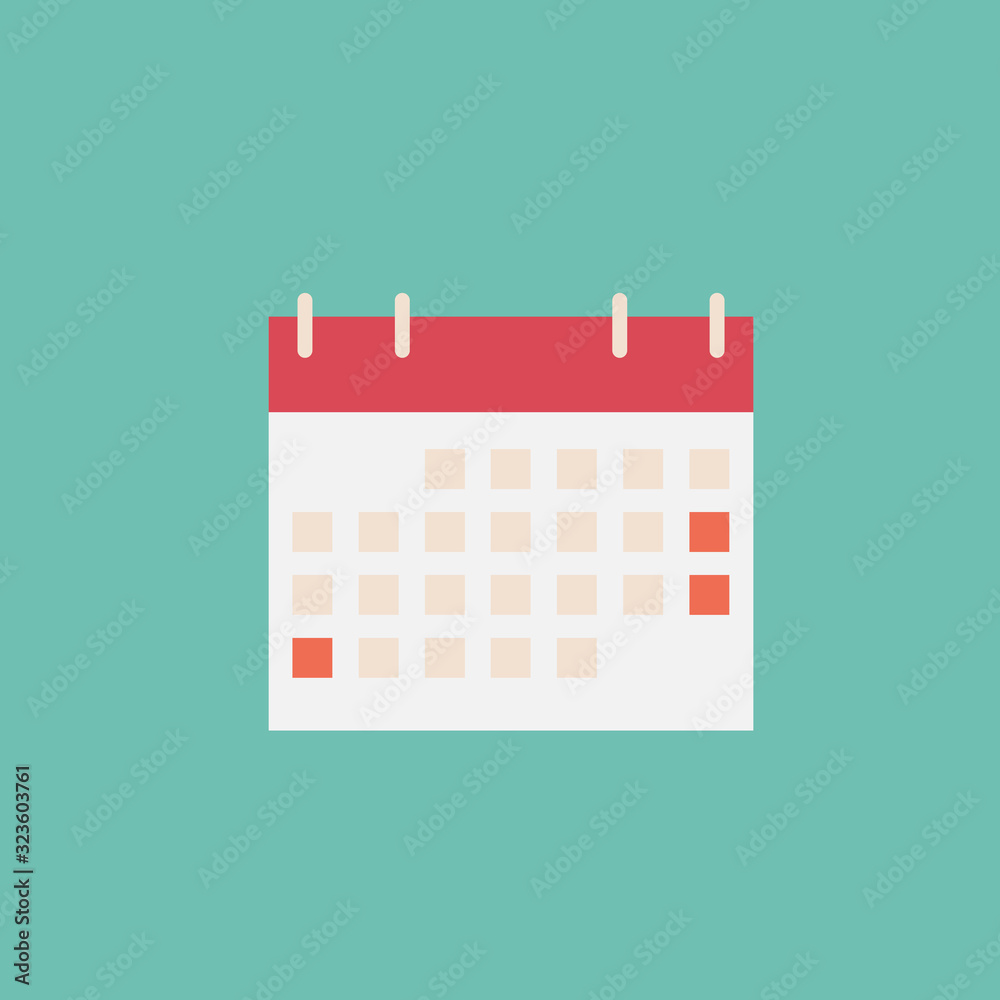 calendar icon symbol for planning flat vector illustration Stock Vector ...