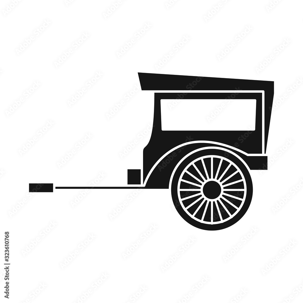 Vector illustration of brougham and old logo. Web element of brougham ...