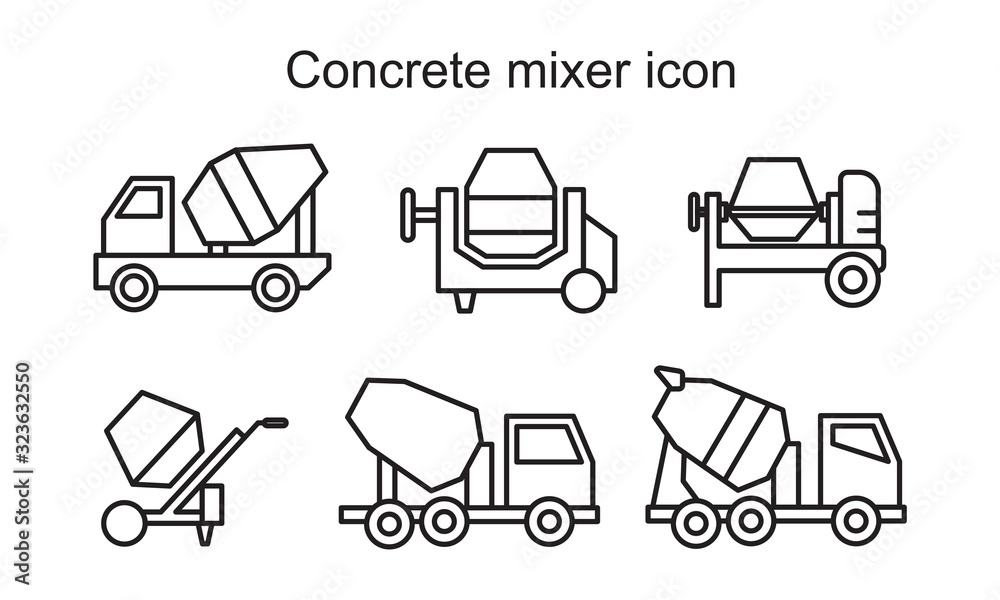 Concrete mixer icon template black color editable. Concrete mixer icon ...