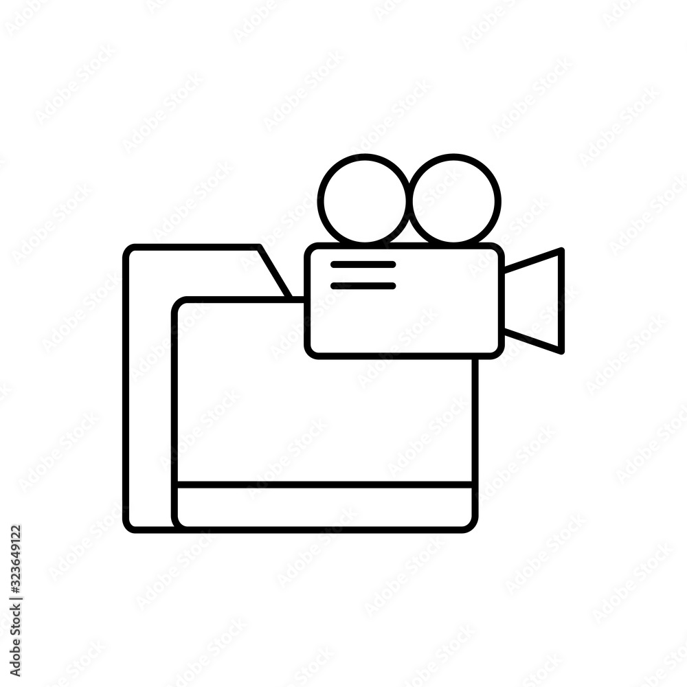 Camera, folder icon. Simple line, outline vector elements of ...