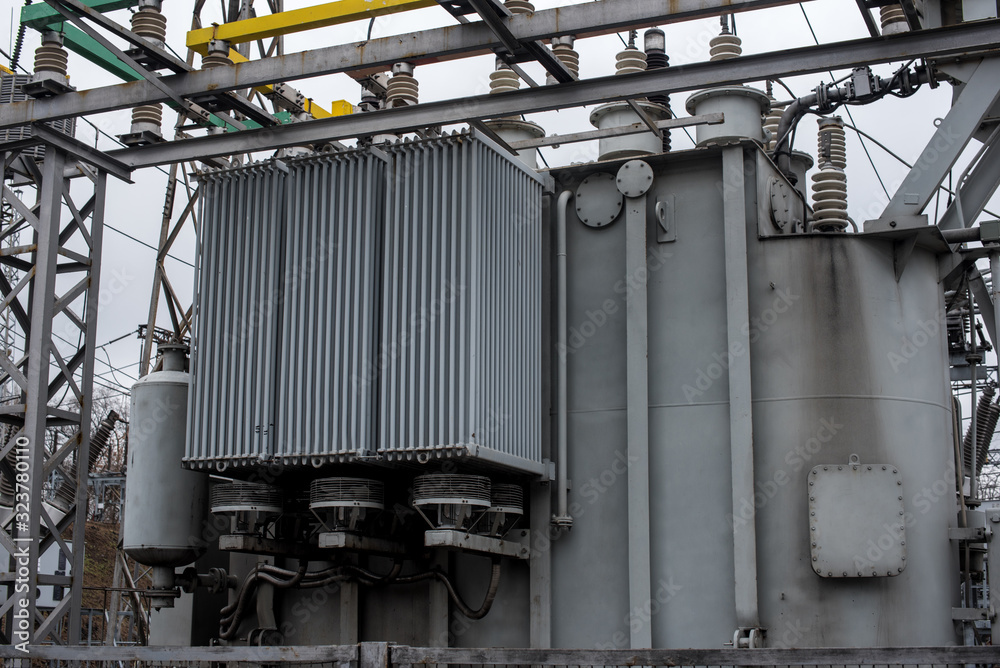 Expansion tank of a power transformer at an electrical substation ...