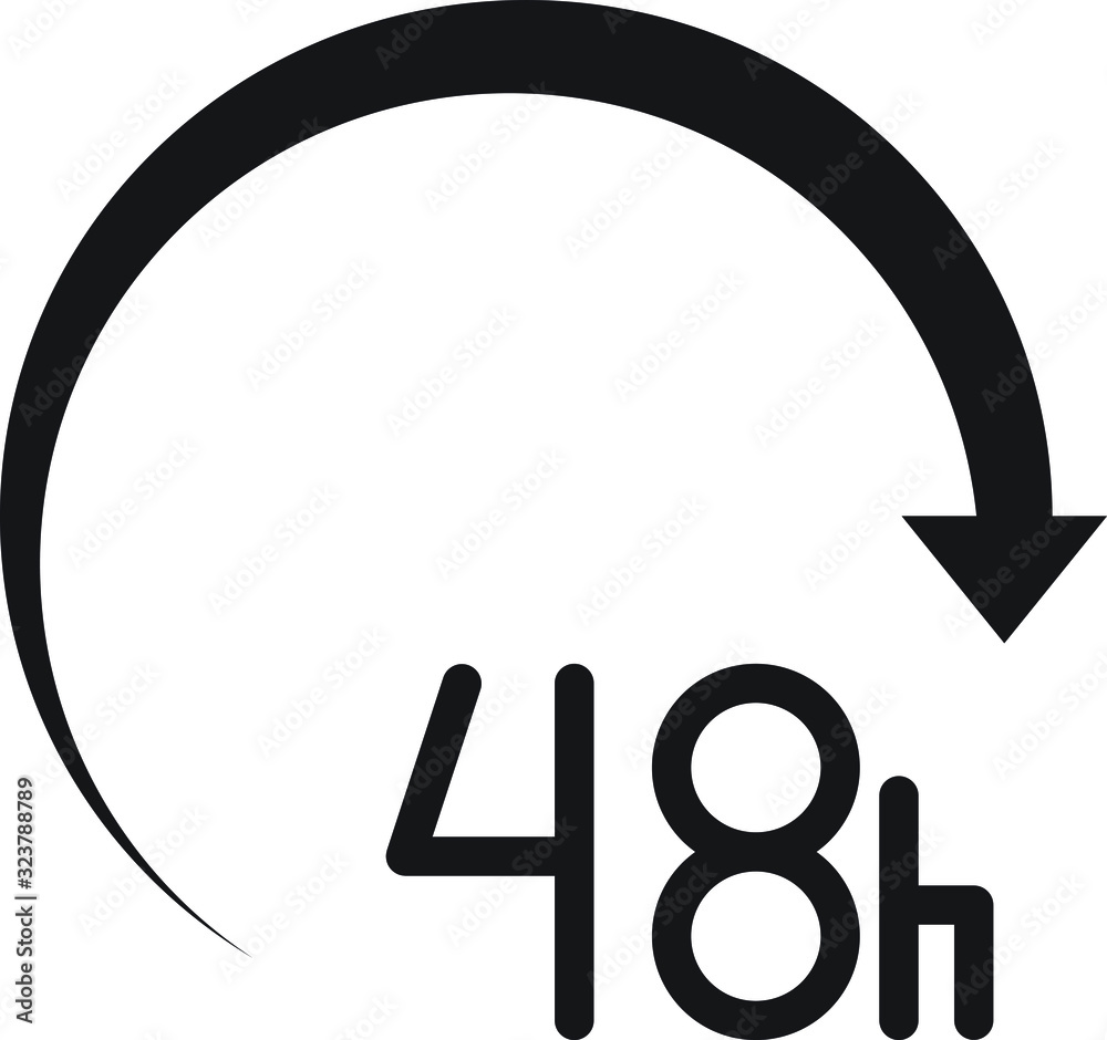 arrow with clock, 48 hours icon, line vector illustration Stock Vector ...