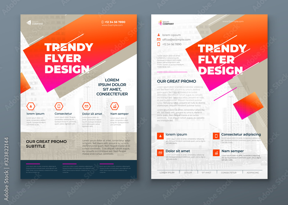 Flyer Design. Soft Biege Modern Flyer Background Design. Template ...