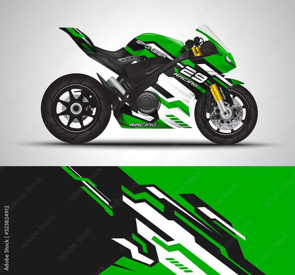 Vetor do Stock Motorcycle wrap decal and vinyl sticker design. Concept ...