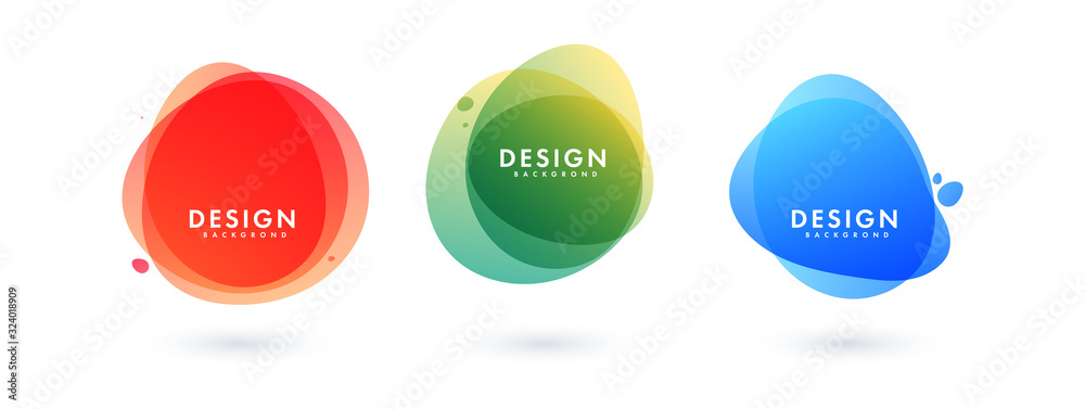 Set of round colorful vector shapes. Abstract vector banners. Design ...