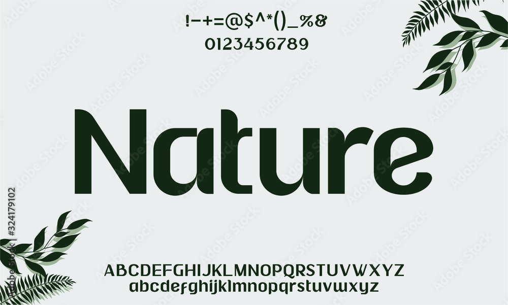 ORGANIC LUXURY TYPEFACE FONT INSPIRED BY NATURE Stock Vector | Adobe Stock