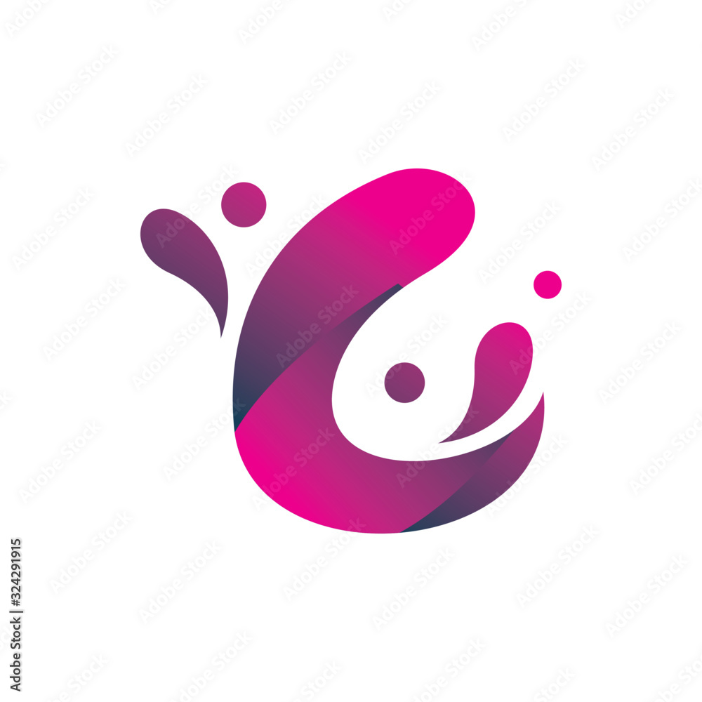 modern art splash color paint letter c logo design Stock Vector | Adobe ...