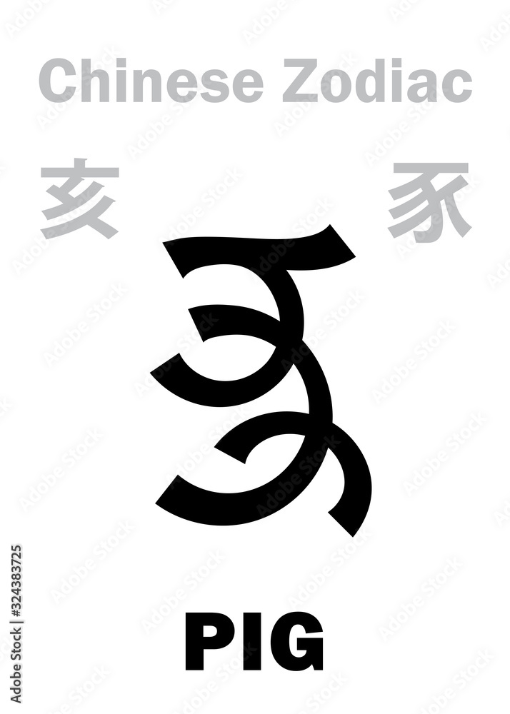 Astrology Alphabet: PIG / BOAR [豕] sign of Chinese Zodiac (The "Boar ...