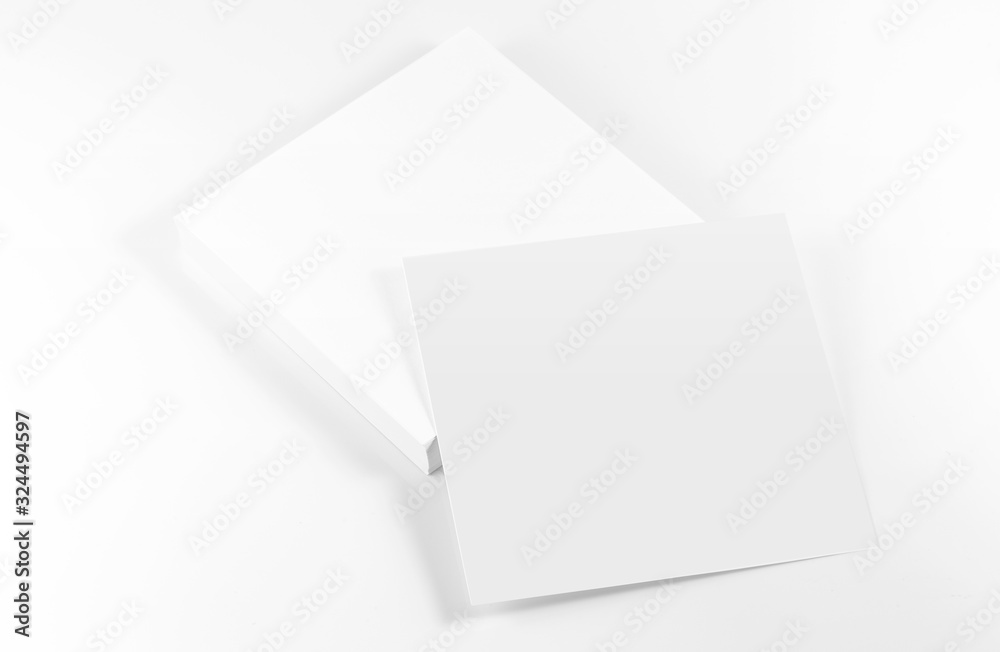 note papers stack on white background Stock Photo | Adobe Stock