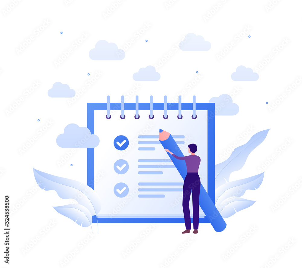 Business task management concept. Vector flat people illustration ...