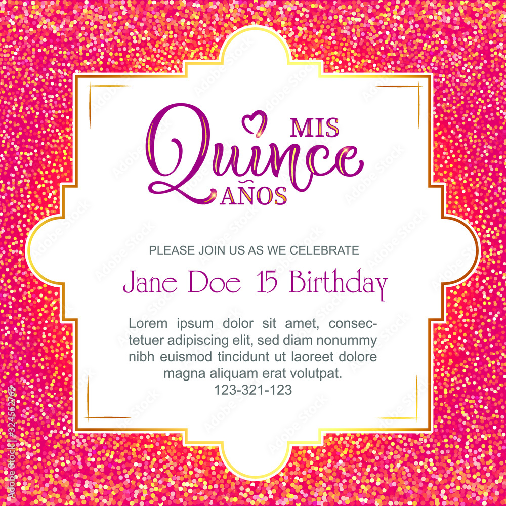 Birthday celebration flyer for Latin America girl. Mis Quince Anos ...