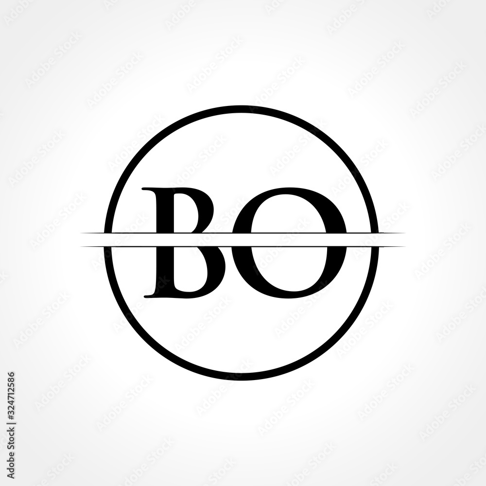 Initial Black Letter BO Logo With Creative Circle Typography Vector ...