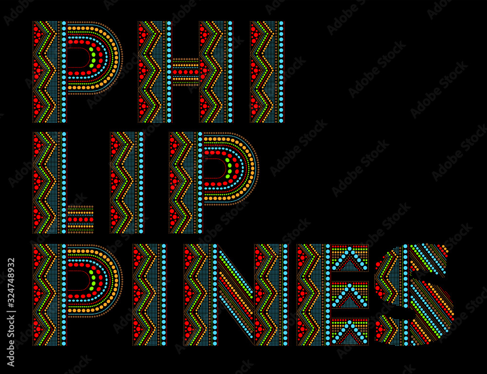 philippines typography vector font alphabet Stock Vector | Adobe Stock