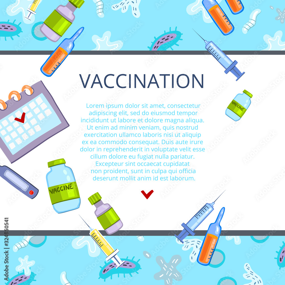 Vector “Vaccination” poster concept with place for your text featuring ...