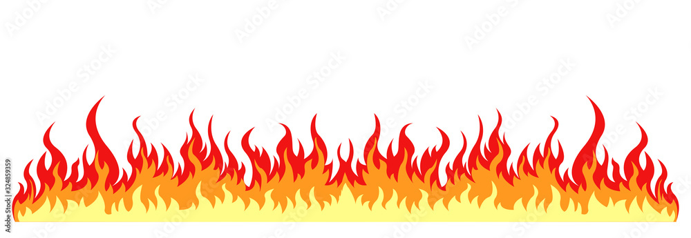Fire flame on white background, vector design Stock Vector | Adobe Stock